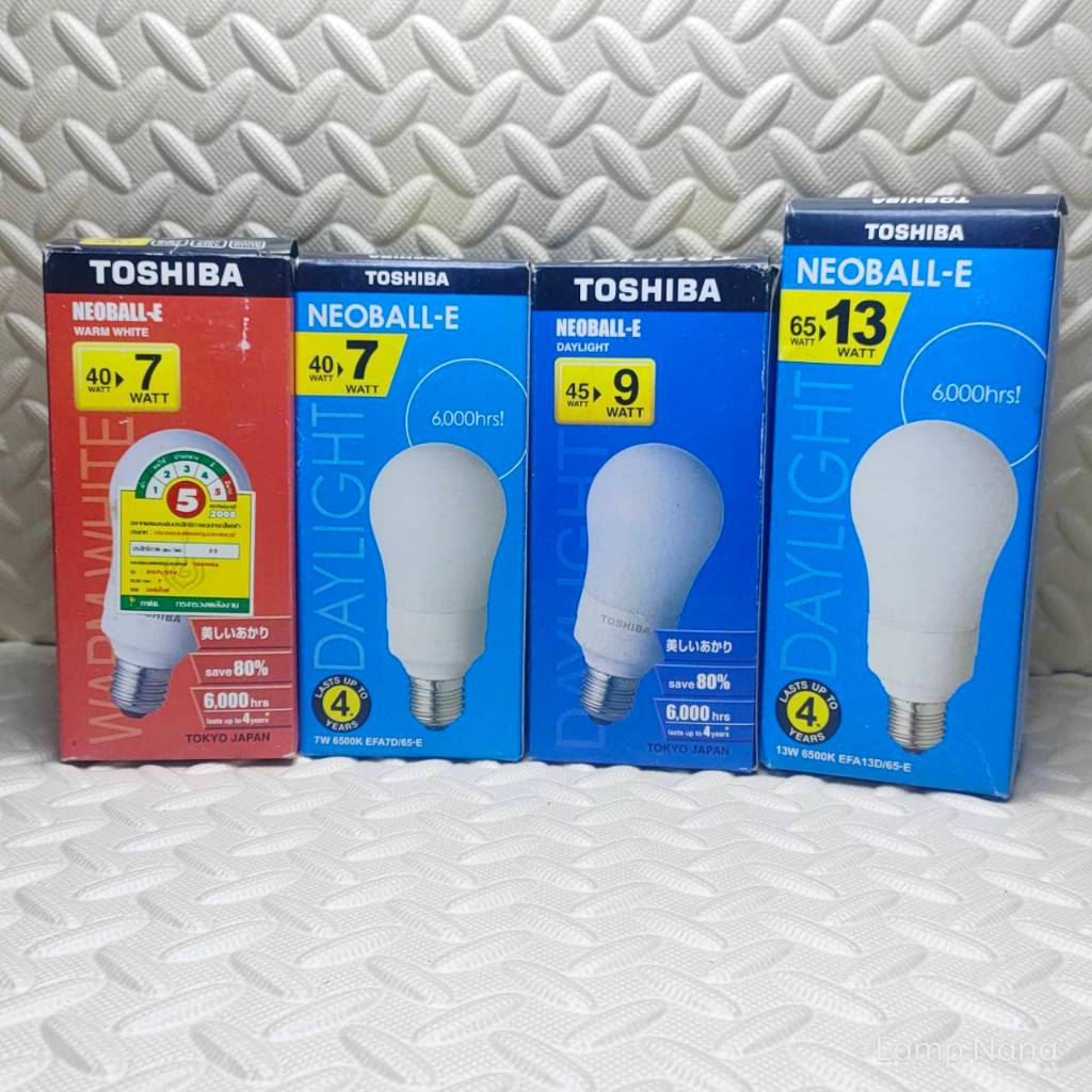 หลอดตะเกียบ ทรงลูกแพร์ Neo-Ball 7-9-13W DL/WW E27 Toshiba | Shopee Thailand