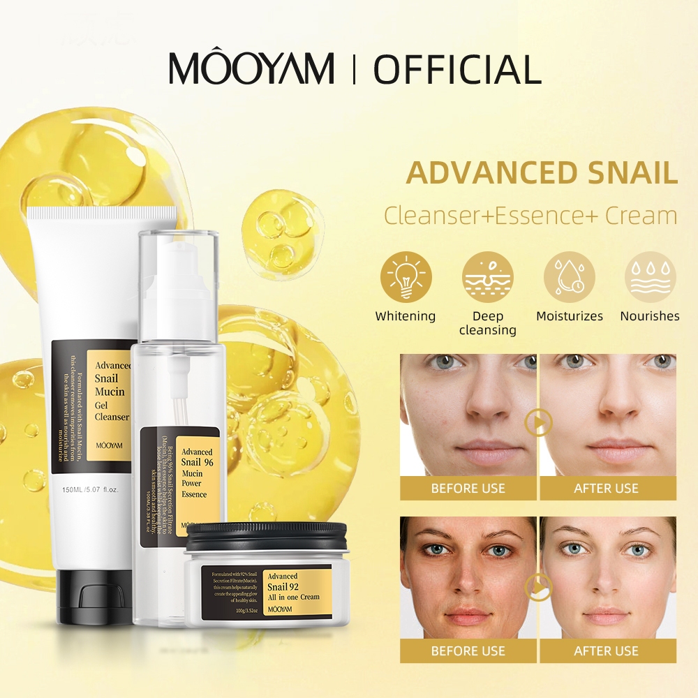MOOYAM Advanced Snail 96 Mucin Power Essence+ออลอินวันเฟซครีม+สเนลมูซิน ...