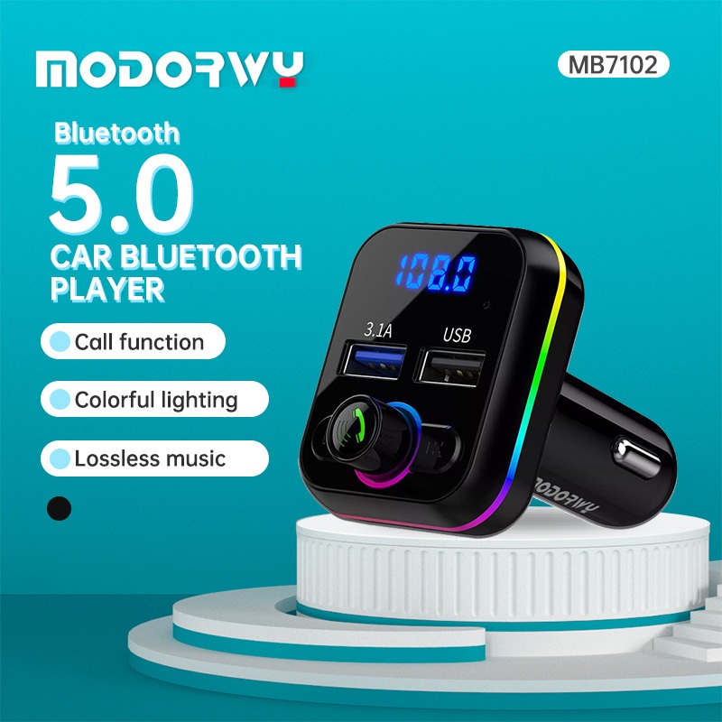 MODORWY บลูทูธรถยนต์ Car Mp3 Player Bluetooth V5.1 เครื่องส่งสัญญาณ FM ...