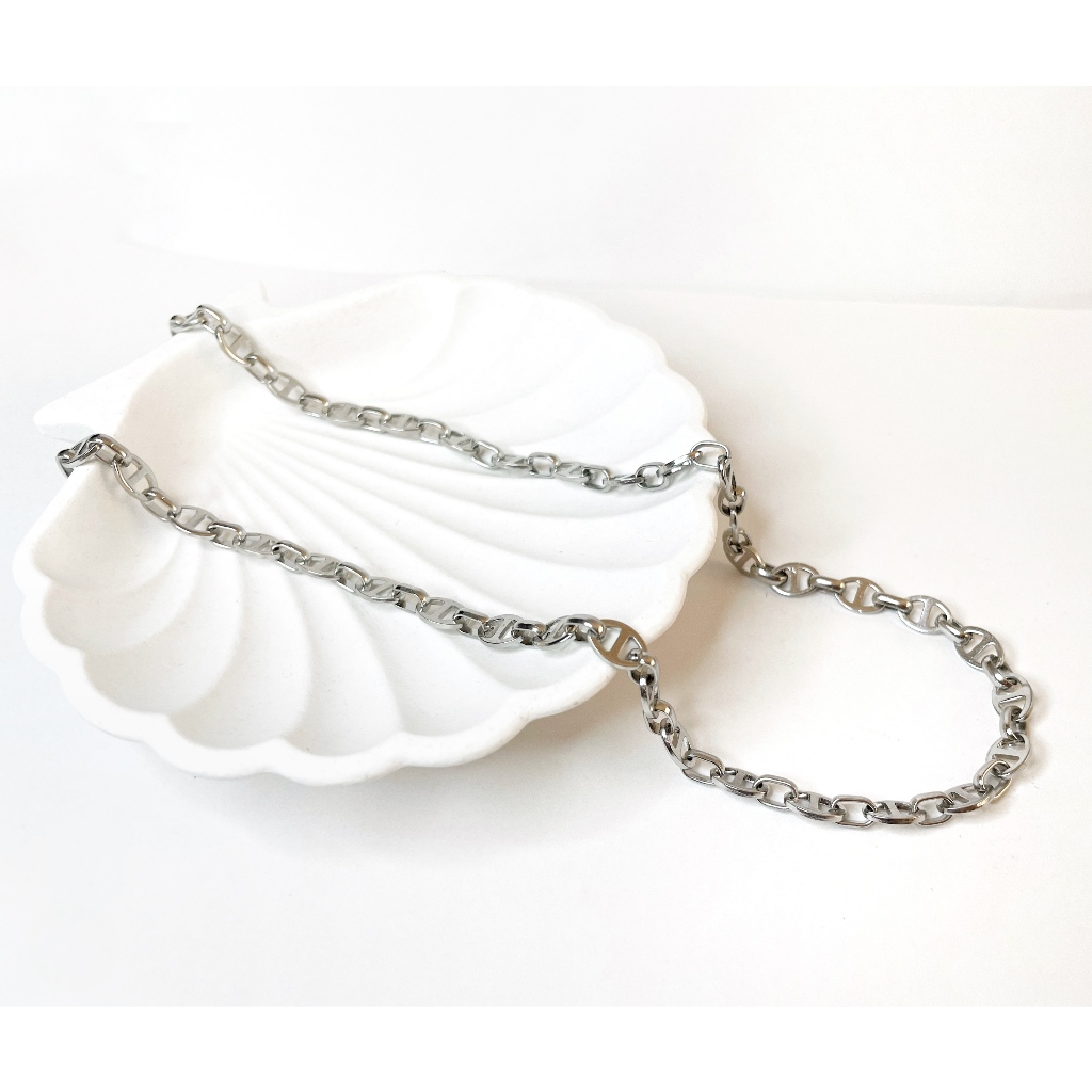 Stainless Steel Neck Chain 5mm สร้อยคอสแตนเลสแท้ 100% หนา 5mm. | Shopee ...