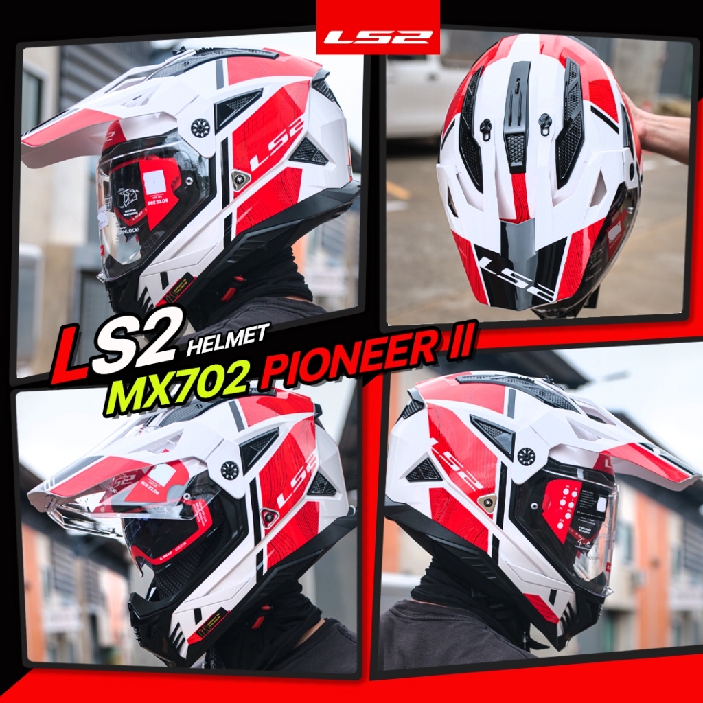 หมวกกันน็อค LS2 HELMET รุ่น MX702 PIONEER IIและ MX708 FAST II สไตล์ทัวร์ริ่ง แอดเวนเจอร์ ลายใหม่ ...