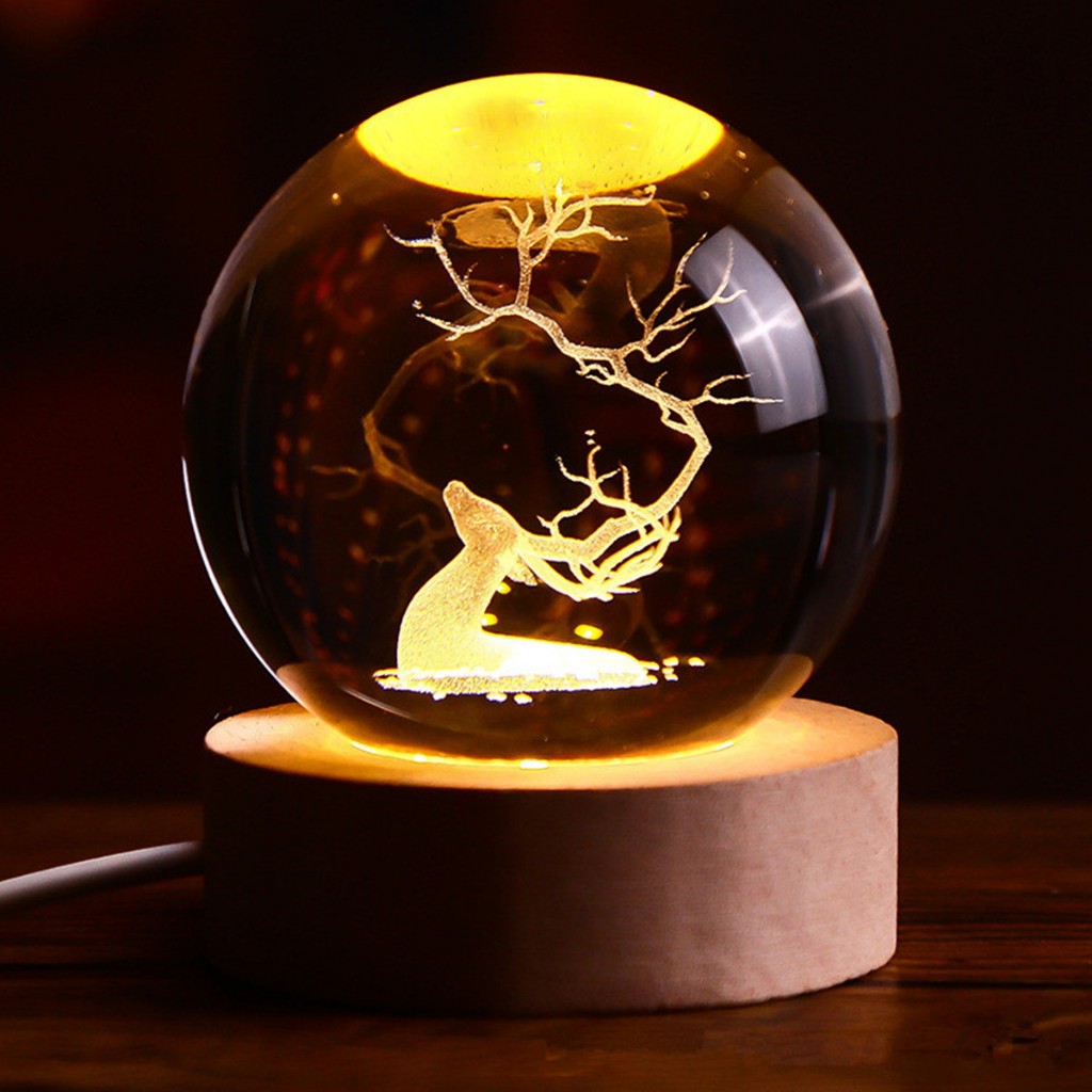 《พร้อมส่งในไทย》ของขวัญ โคมไฟหัวเตียง3D LED+USB โคมไฟคริสตัล โคมไฟตั้งโต๊ะ โคมไฟกลางคืน ของขวัญ ...