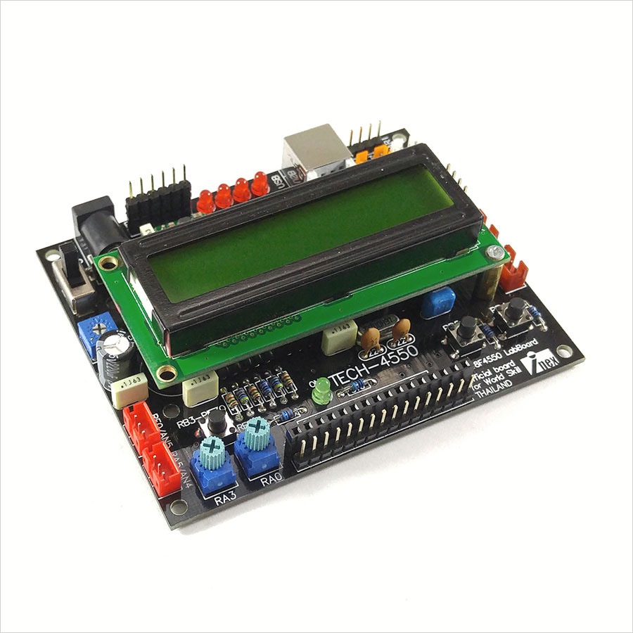 TECH-4550 บอร์ดเรียนรู้และใช้งานไมโครคอนโทรลเลอร์ PIC18F4550 | Shopee ...