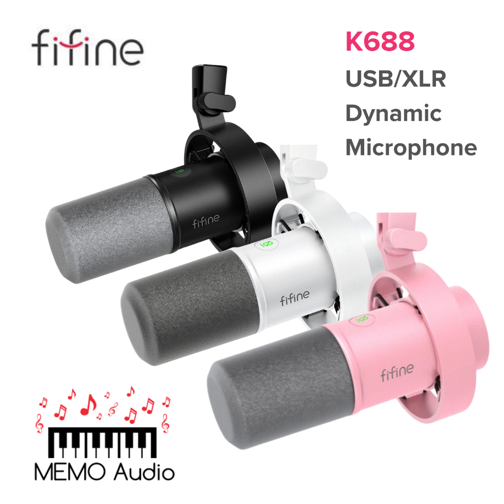 รับประกัน 1 ปี FIFINE K688 USB/XLR Dynamic Microphone ไมโครโฟนคุณภาพสูงสำหรับทุกการใช้งาน ...