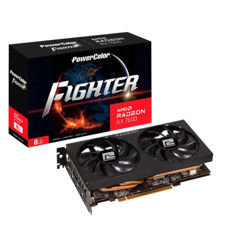 VGA (การ์ดแสดงผล) POWERCOLOR FIGHTER AMD RADEON RX 7600 8GB GDDR6 ...