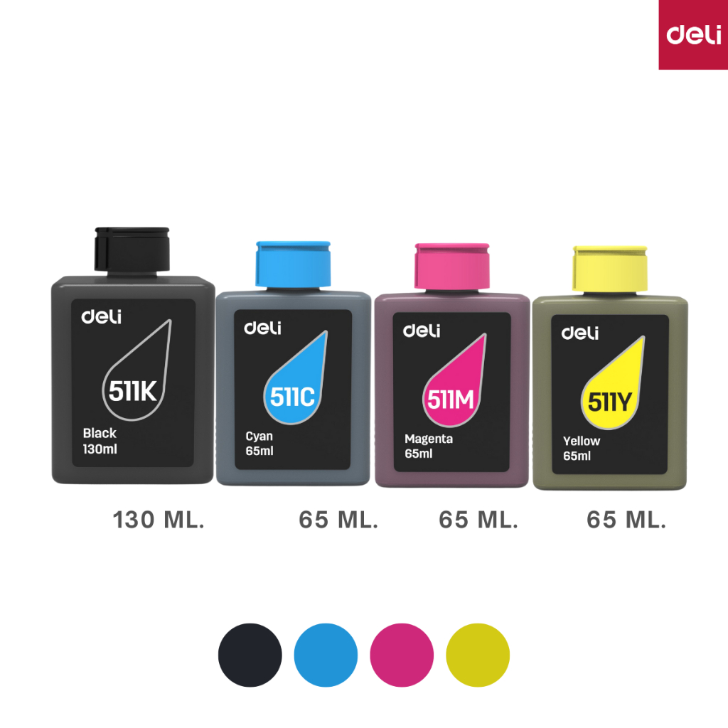 หมึกเติม DELI INKJET D511W ขนาด 100ML./65ML. | Shopee Thailand