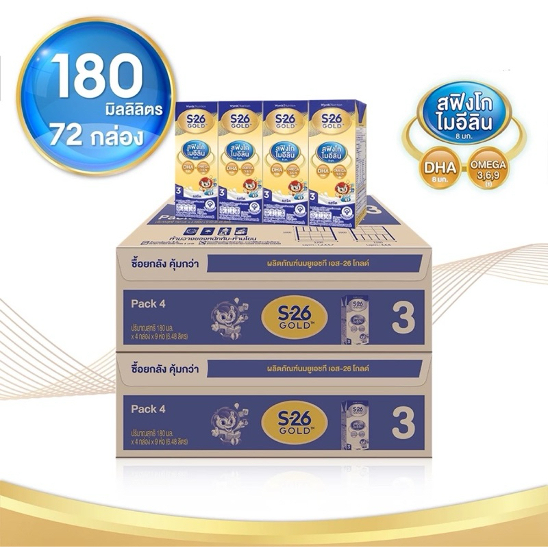 ยูเอชที S 26 GOLD UHT สูตร 3 ขนาด 180 ยก2ลังอายุ14/01/25 | Shopee Thailand