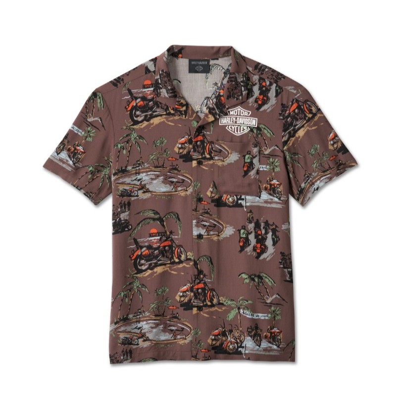 เสื้อฮาวายลิขสิทธิ์แท้จาก Harley Davidson 96554-24VM | Shopee Thailand