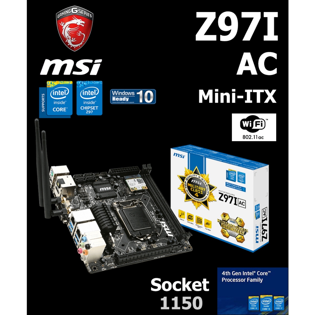 Mainboard INTEL MSI Z97I AC (Socket 1150) มือสอง พร้อมส่ง แพ็คดีมาก ...