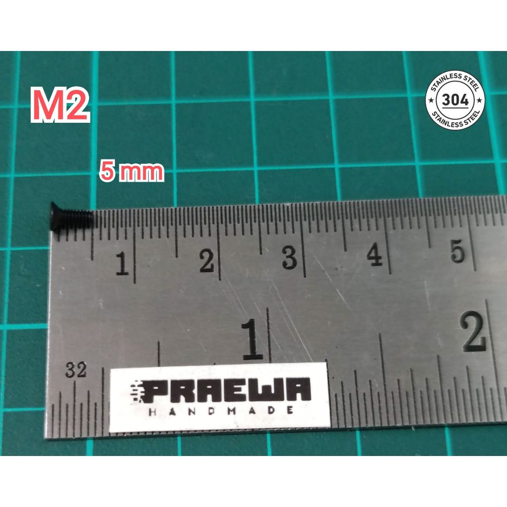 [ส่งถูก!!] น็อตเลสดำตัวผู้ M2 หัวเทเปอร์ หัวจม ดำดุ SS304 ขนาด 5-40mm ...