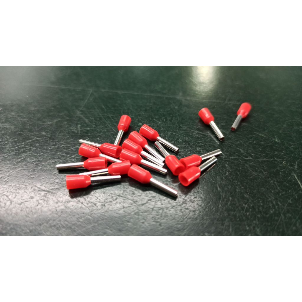 CORD END E1008-RED KST TERMINAL ราคาต่อ 1 ถุง ข้อต่อย้ำสายไฟ 100 ชิ้น ...