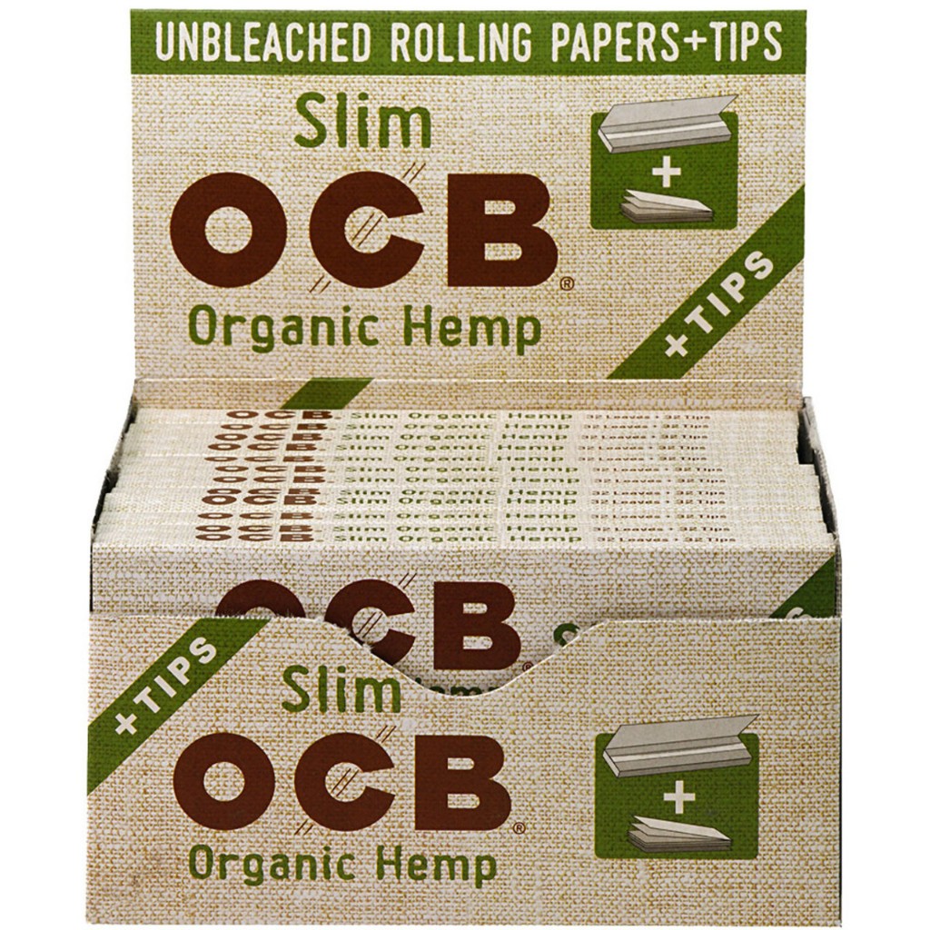กระดาษม้วน OCB ORGANIC HEMP ROLLING PAPERS KING SIZE SLIM+TIPS ...