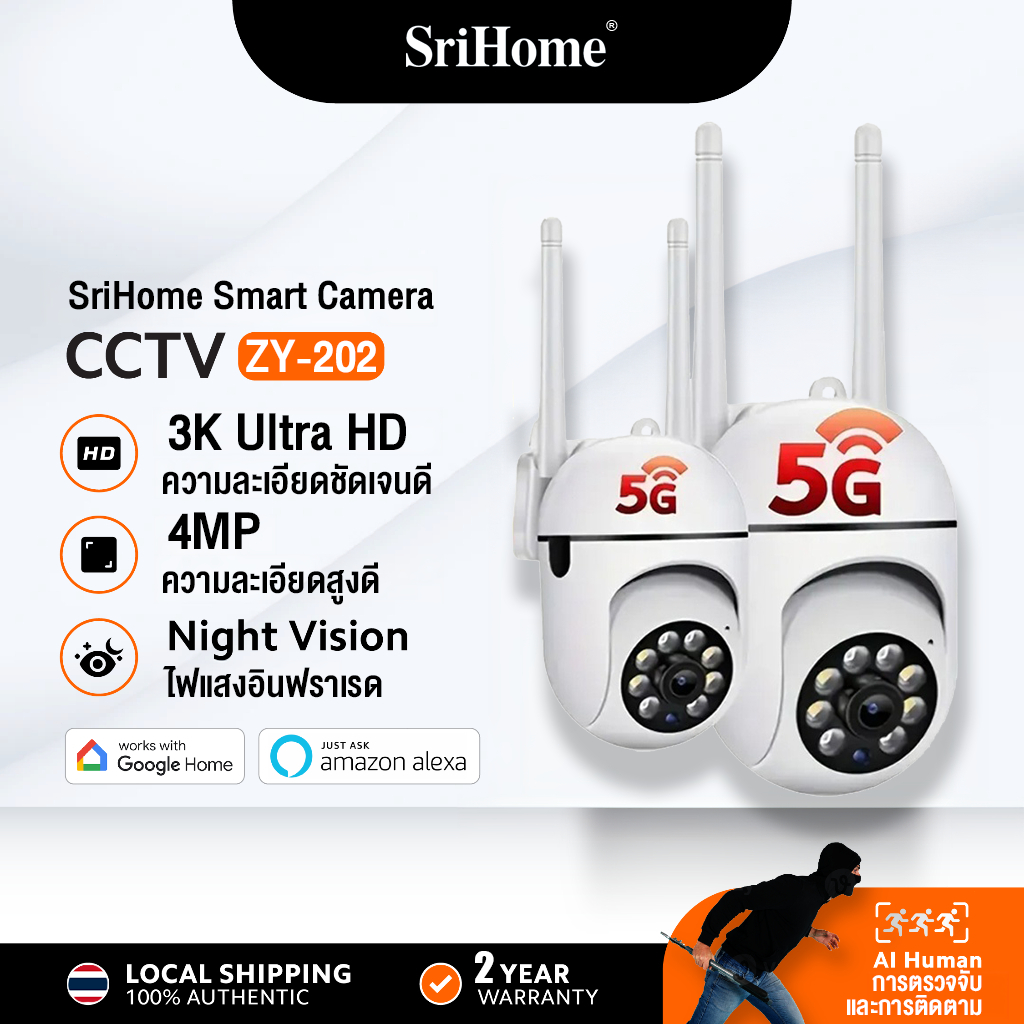 iCam365 กล้องวงจรปิด Camera HD 5.0 MP เชื่อมต่อไวไฟ กันน้ำ มีไมโครโฟน ...