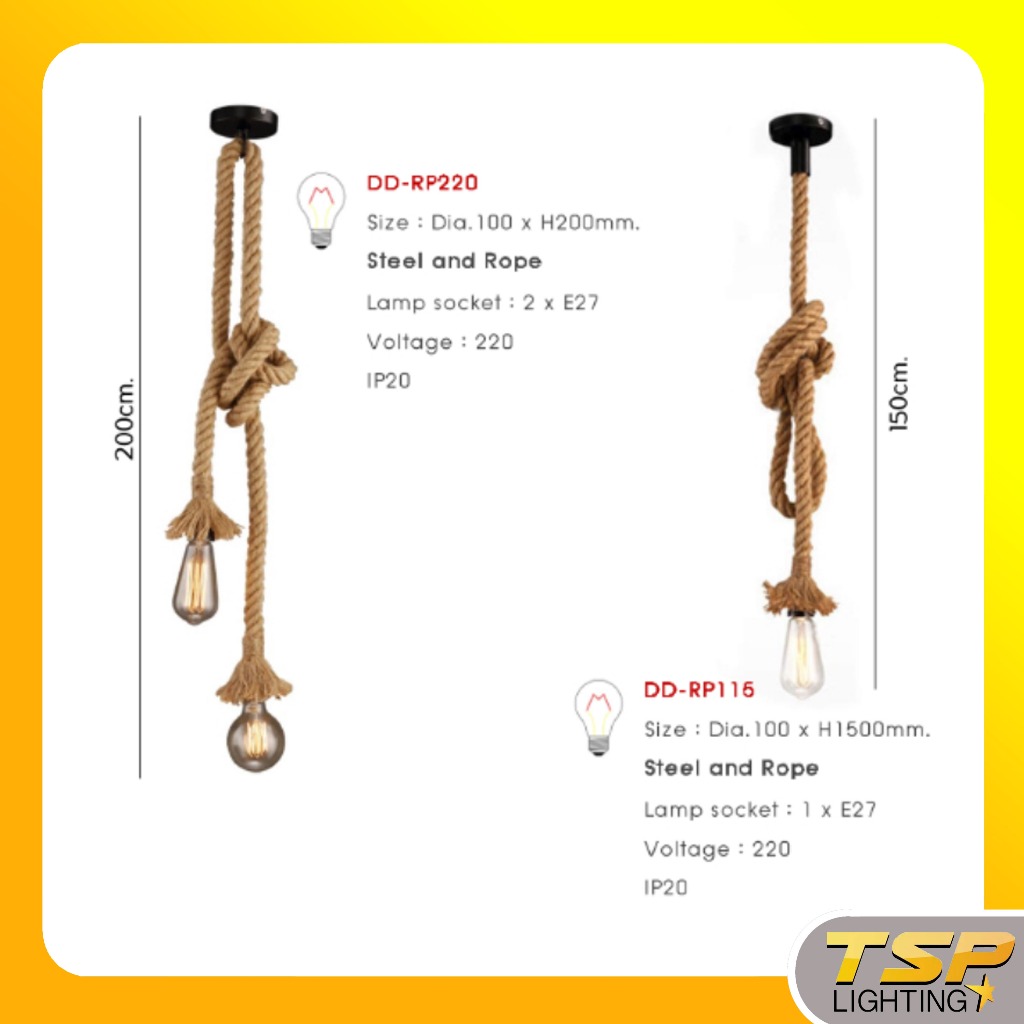 TSP Lighting │ ขั้วห้อยเชือกวินเทจ | Shopee Thailand