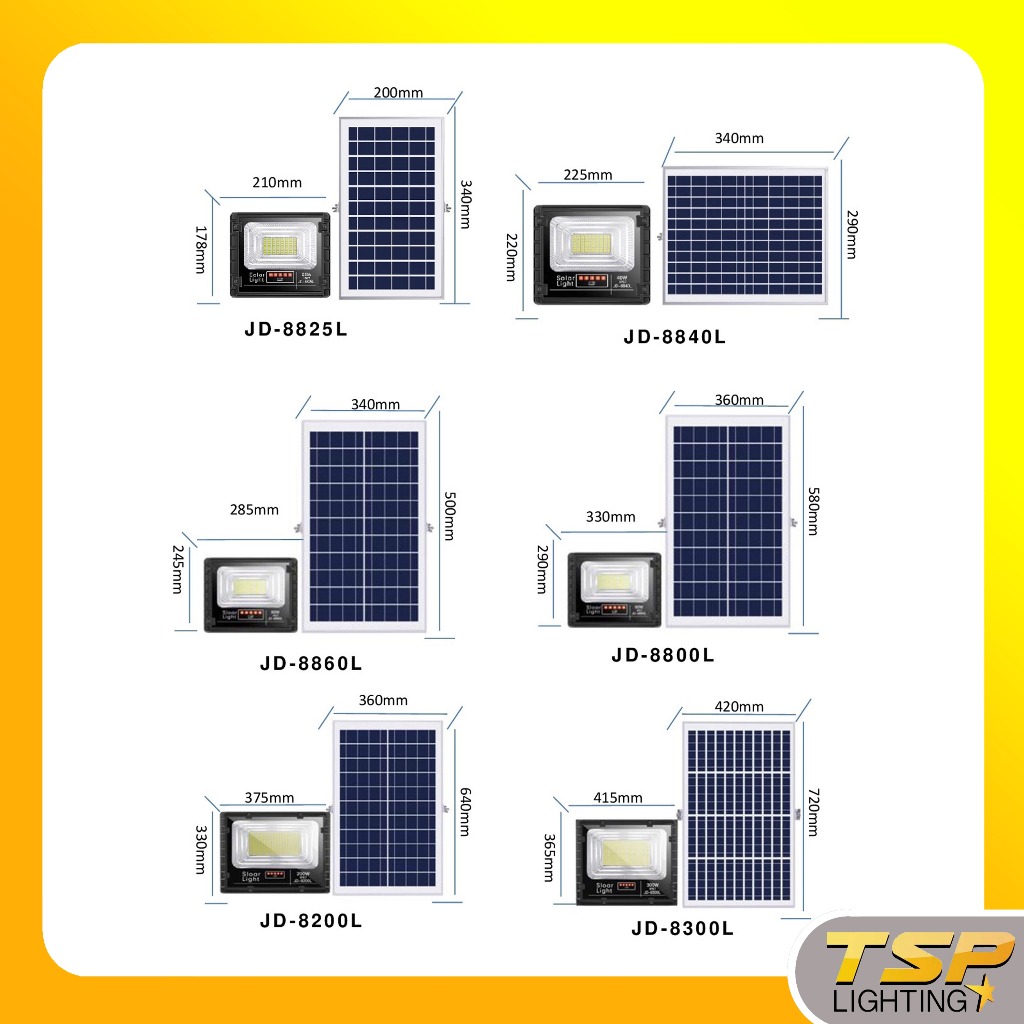 TSP Lighting │ สปอตไลท์ solar sell 25w 40w 60w 100w 200w 300w JD ของแท้ รุ่นใหม่ | Shopee Thailand