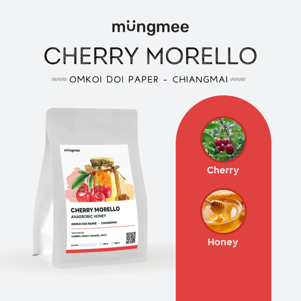 Mungmee Coffee เมล็ดกาแฟ คั่วอ่อน Omkoi Doi Paper - Cherry Morelle ...