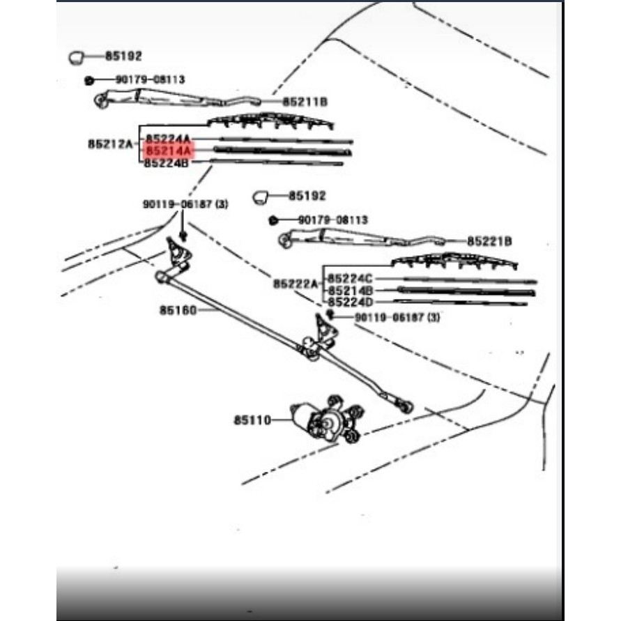ยางใบปัดน้ำฝน (เฉพาะยาง) Toyota REVO (85214-53080/85214-28090) แท้ห้าง ...