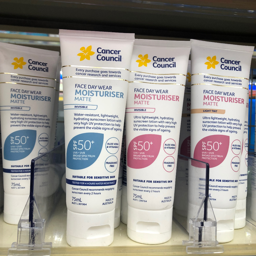 🌸Cancer Council🌸Australia Face Day Wear Moisturiser Matte SPF 50+ UVA UVB 75 ml กันแดดสำหรับผิว ...
