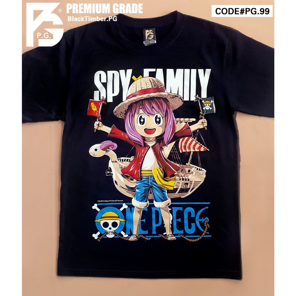 PG 99 Spy X One Piece เสื้อยืด หนัง นักร้อง เสื้อดำ สกรีนลาย ผ้านุ่ม PG T SHIRT S M L XL XXL ...