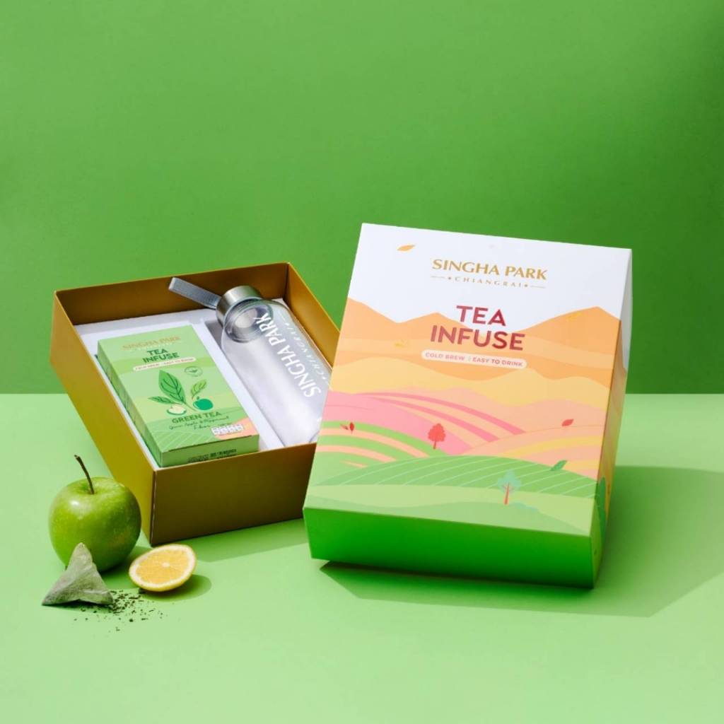 Tea Infuse Green Tea Set เซตชาชงเย็นชาเซนฉะ พร้อมกระบอกน้ำ (ตราสิงห์ ...