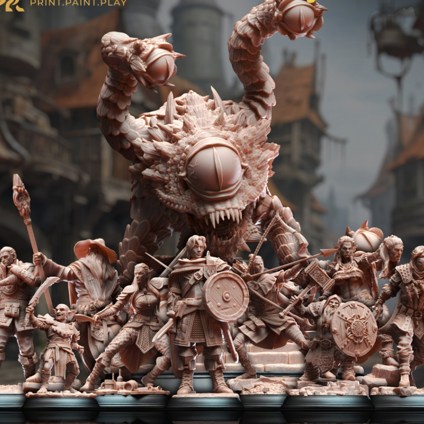 DnD Miniature ชุดเสียงเรียกแห่งการผจญภัย โมเดลบอร์ดเกม (งานเรซิ่นยังไม่ ...
