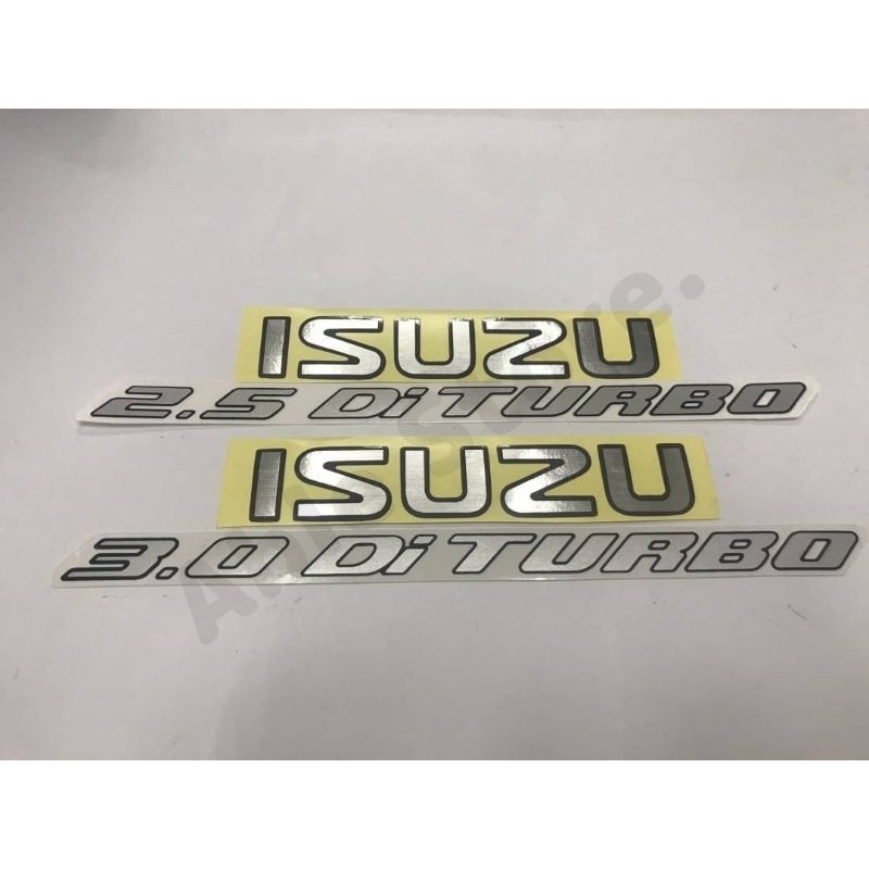 สติ๊กเกอร์งานสกรีน ISUZU 2.5 Di TURBO / 3.0 Di TURBO สำหรับติดฝาท้ายรถ ...