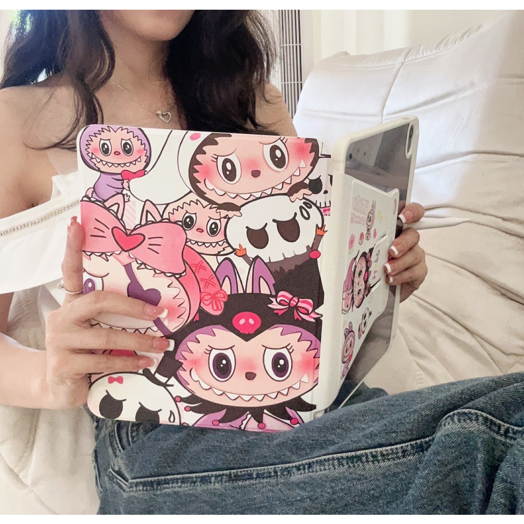 ขาว ลาบูบู้ labubu สำหรับ case ipad เคสแท็บเล็ตหมุนได้ 360 องศาสำหรับ ...