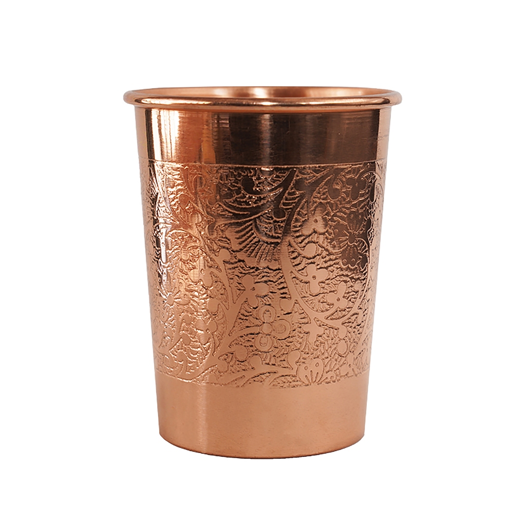 NATURAL EFE | ENGRAVED COPPER WATER GLASS | แก้วน้ำทองแดง ลายแกะสลัก ...