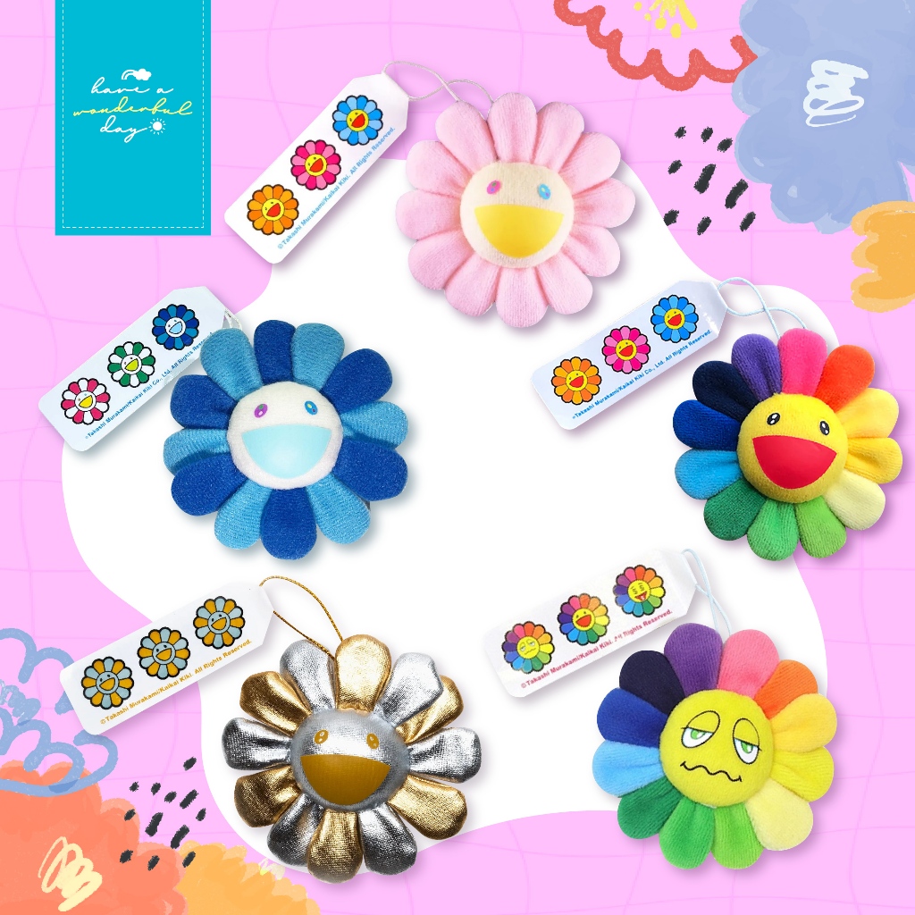 แท้ 💯% 🇯🇵 MURAKAMI Flower Keychain เข็มกลัดพวงกุญแจ ขนาด 8.5 ซม ผลงาน ...