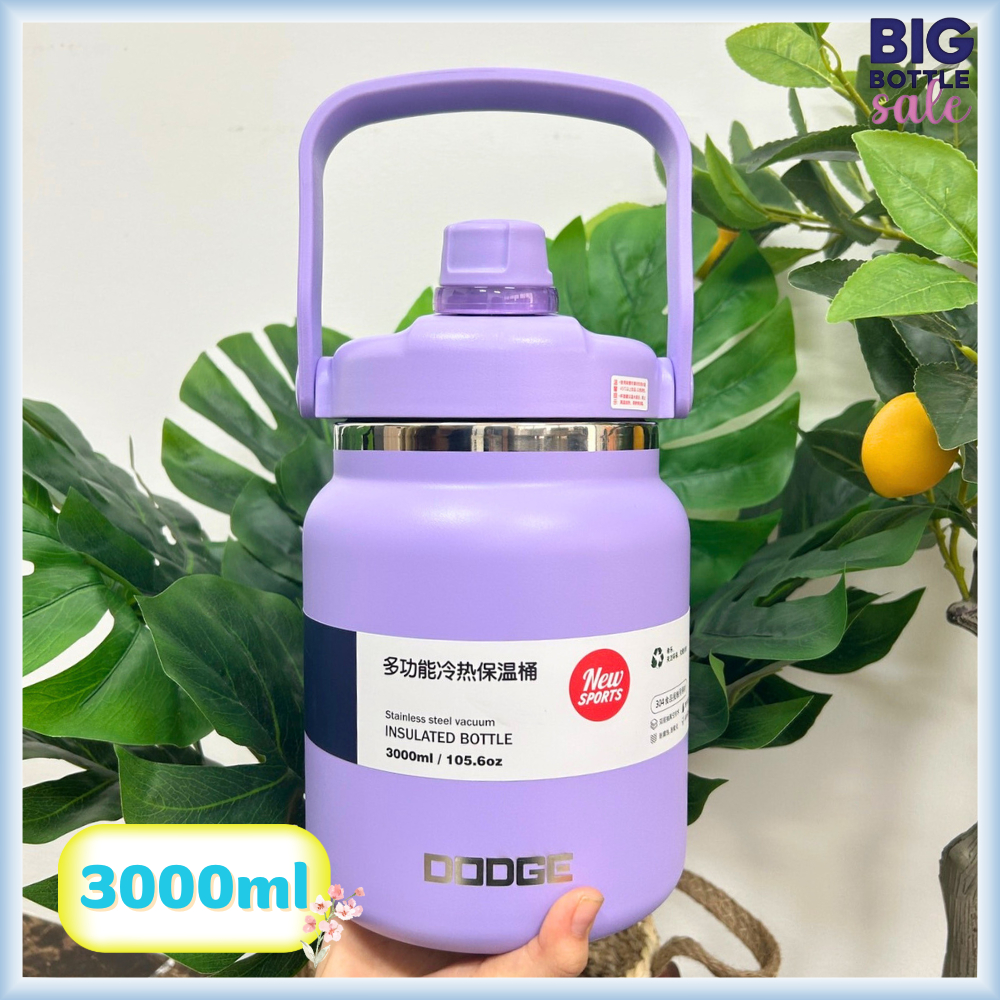 Dodge แก้วเก็บความเย็น กระติกน้ำเก็บอุณหภูมิ กระติกน้ำยักต์ สแตนเลส304 แท้ 3000ml DB-22667-3.0 ...