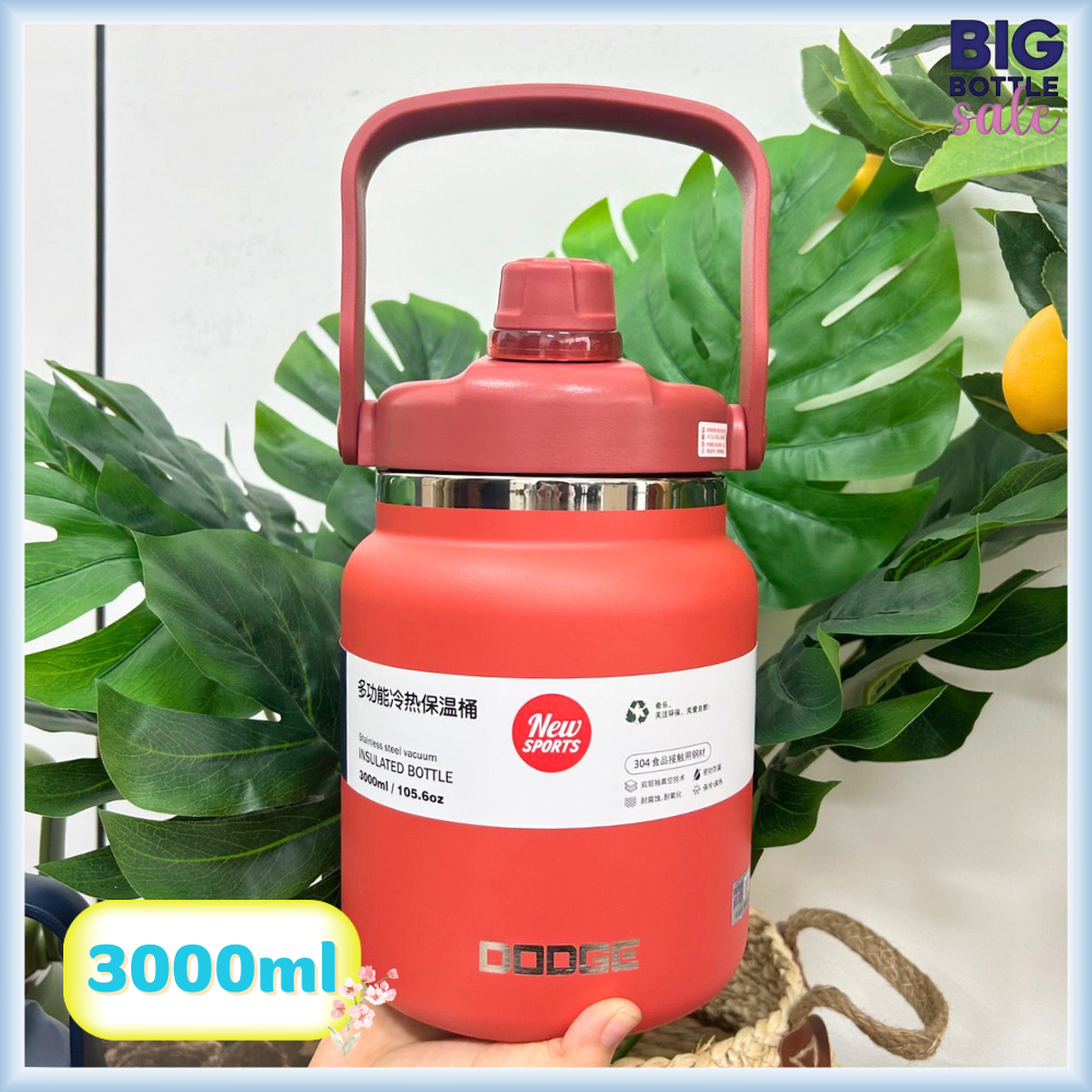 Dodge แก้วเก็บความเย็น กระติกน้ำเก็บอุณหภูมิ กระติกน้ำยักต์ สแตนเลส304 แท้ 3000ml DB-22667-3.0 ...