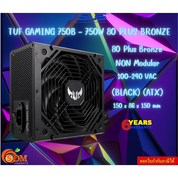 ASUS (อุปกรณ์จ่ายไฟ) POWER SUPPLY TUF GAMING 750B - 750W 80 PLUS BRONZE (BLACK) (ATX) รับประกัน ...