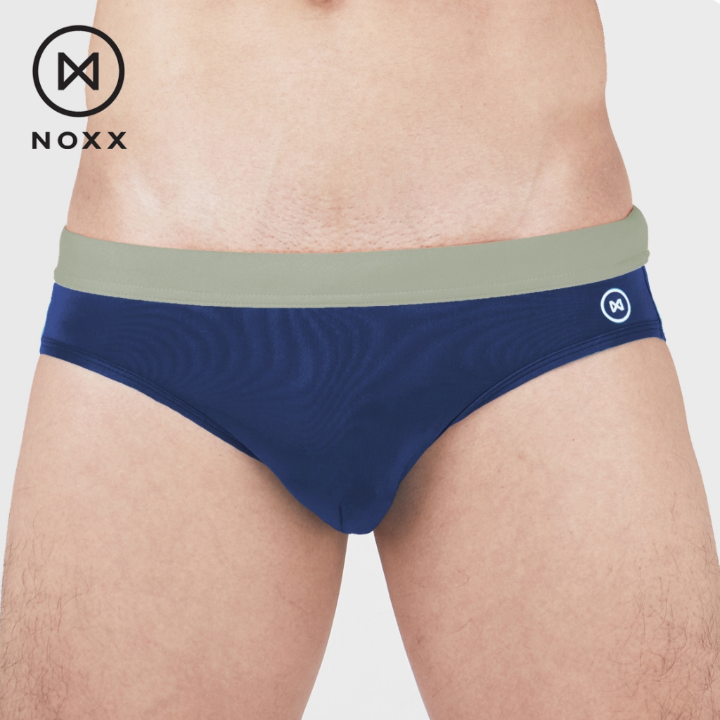 Noxx Swim Briefs: กางเกงว่ายน้ำ บรีฟ น้ำเงิน เอวเทาอ่อน - ชุดว่ายน้ำชาย ชุดว่ายน้ำ | Shopee Thailand