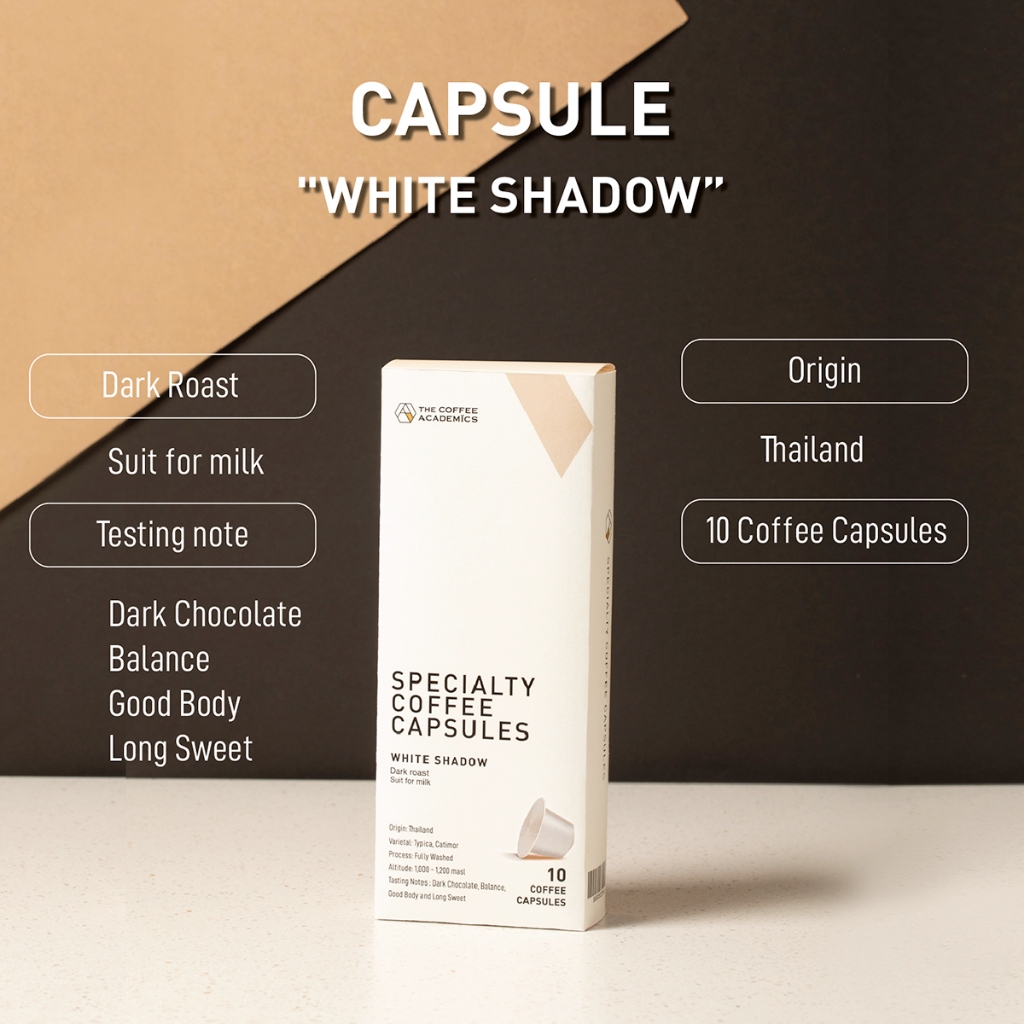 Coffee Capsules "White Shadow Dark Roast Suit for Milk" (10 capsules ...