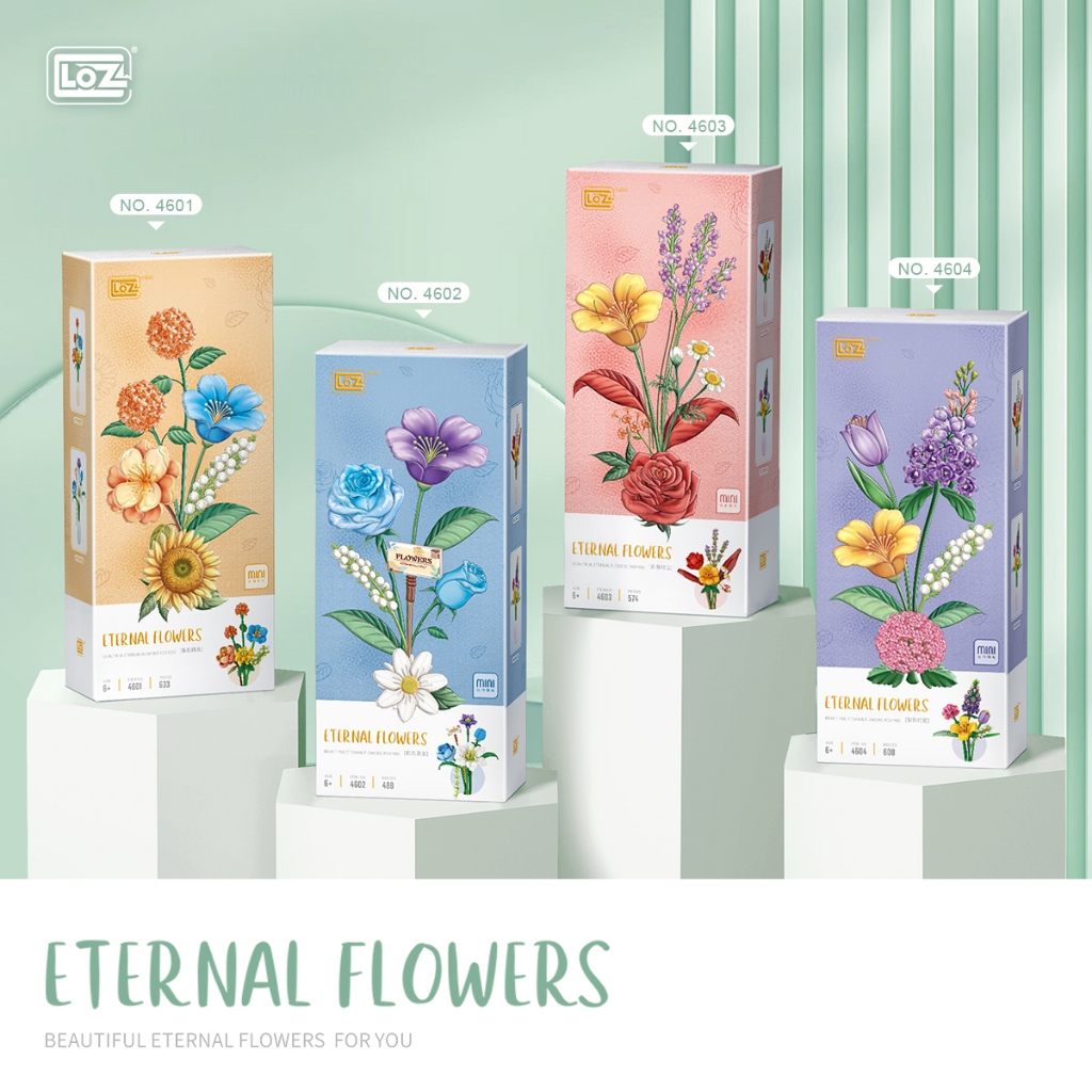 LOZ มินิบล็อก Eternal Flowers บล็อกต่อช่อดอกไม้ มีให้เลือก 4 แบบ (รหัส ...