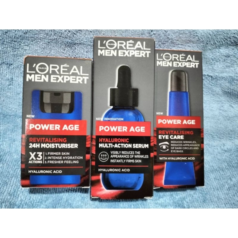 L'Oréal Men Expert’s Age Hydrating Hyaluronic Acid Face Moisturiser 50ml/Serum 30ml/Eye cream ...