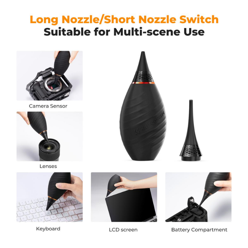 K&F High-end Unique Air Blower, Long Nozzle + Short Nozzle ที่เป่าฝุ่น ...