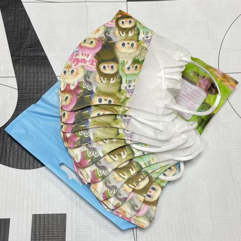 ผู้ใหญ่ 10 ชิ น Labubu Face Mask, การ ตูนพิมพ Labubu Face Cover, แบบ ...