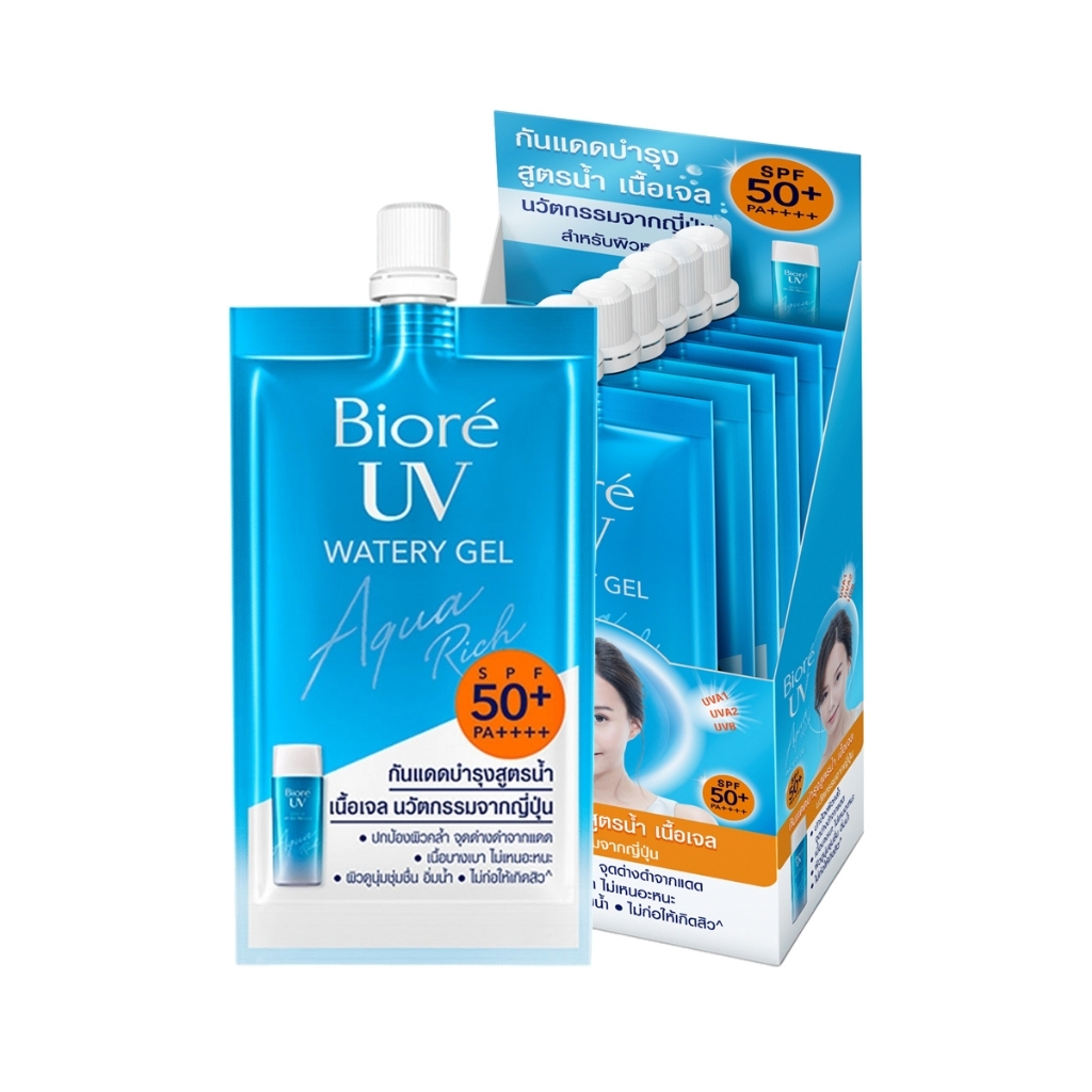 Biore UV Aqua Rich Watery Gel SPF50+ PA++++(กล่อง6ซอง) | Shopee Thailand