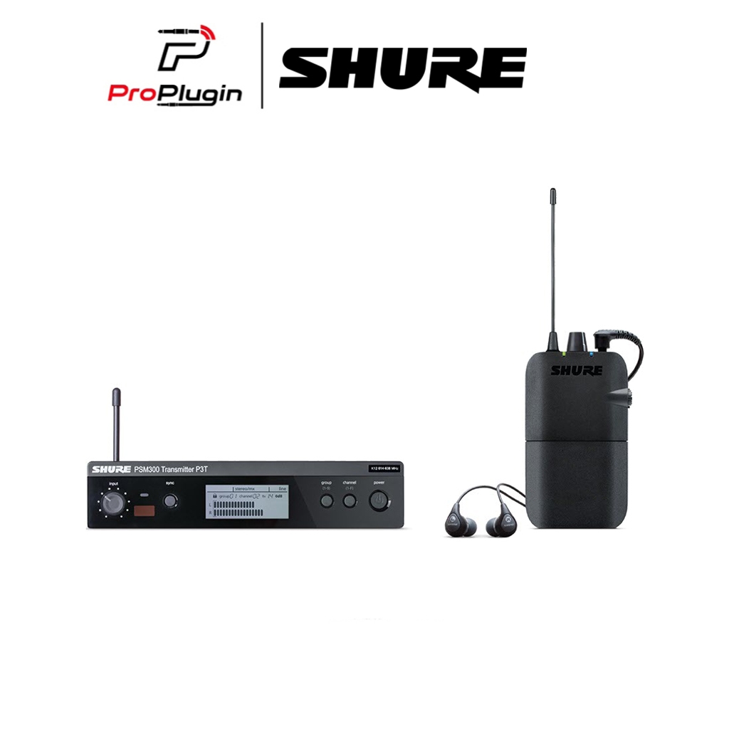 SHURE PSM300 P3TER112GR-Q12 ชุดเซ็ต IN-EAR MONITOR แบบไร้สาย พร้อมหูฟัง SE112 ในตัว (ProPlugin ...