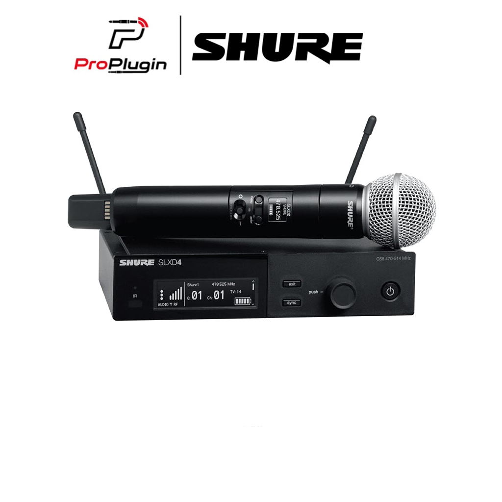 SLXD24A/SM58 ชุดไมโครโฟนไร้สาย มือถือเดี่ยว SHURE (ProPlugin) | Shopee Thailand
