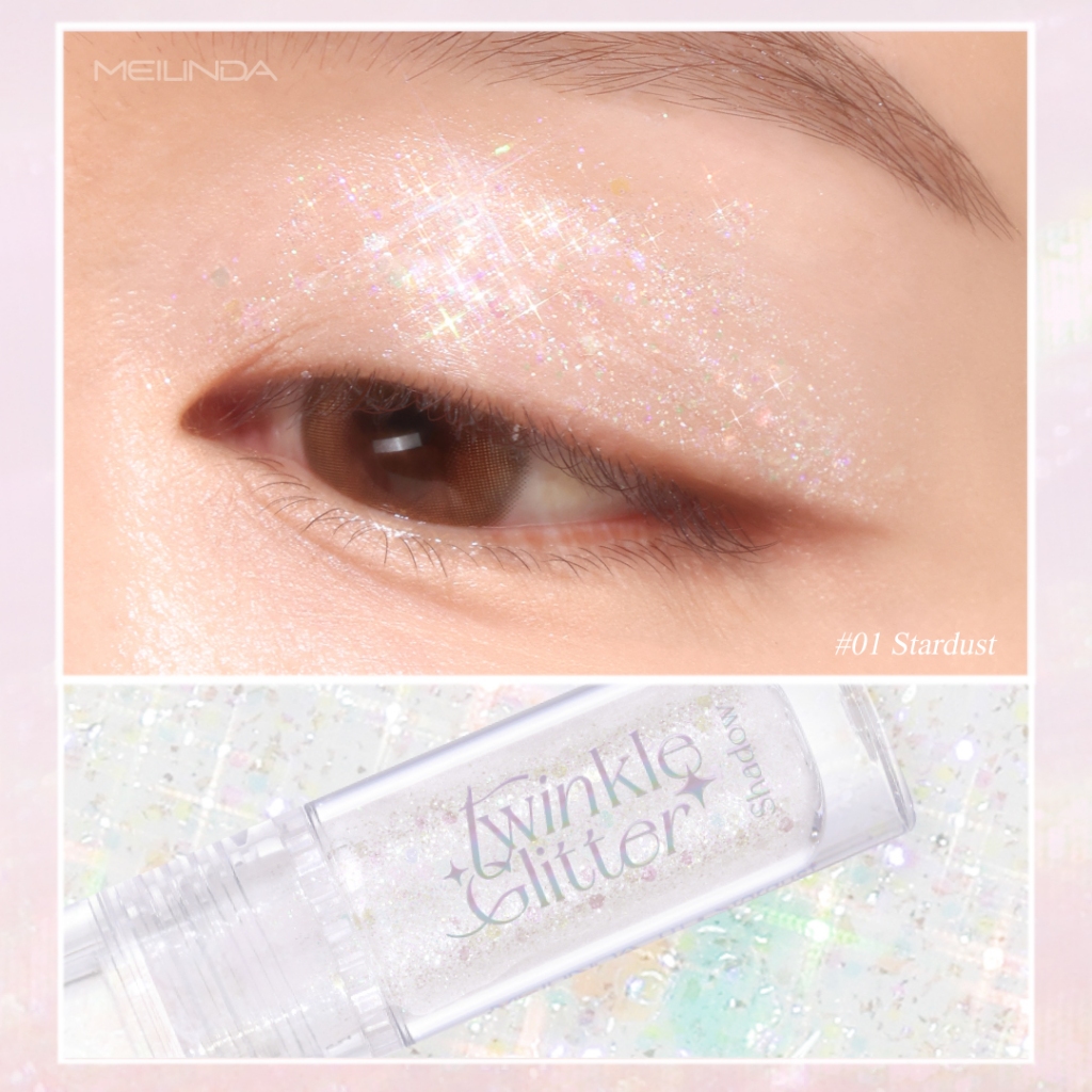 ถูก/แท้/มีไลฟ์ อายแชโดว์ MEILINDA Twinkle Glitter Shadow ลิควิดกลิตเตอร์ กลิตเตอร์ เนื้อเจล ตาว ...