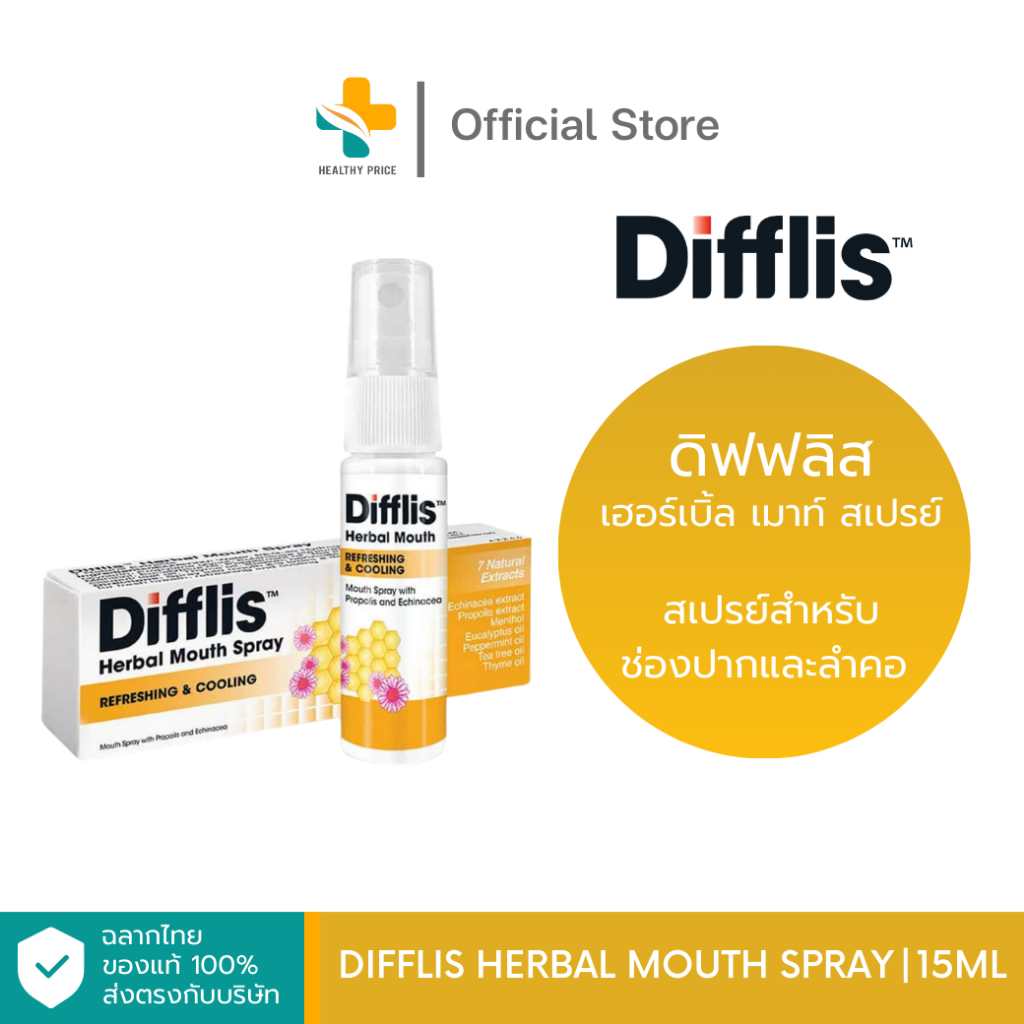 Difflis Herbal Mouth Spray (15 ml) สเปรย์สำหรับช่องปากและลำคอ | Shopee ...