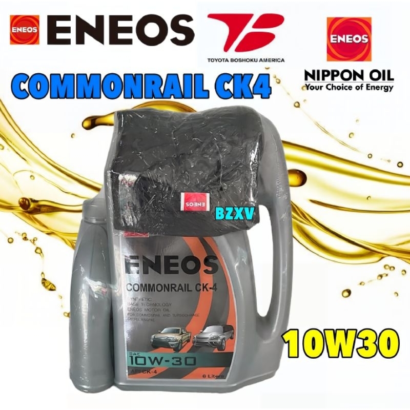 น้ำมันเครื่อง ENEOS ดีเซลกึ่งสัเคราะห์ COMMONRAIL CK-4 10W30 6+1 ลิตร ยี่ห้อ ENEOS JAPAN แท้ 100 ...