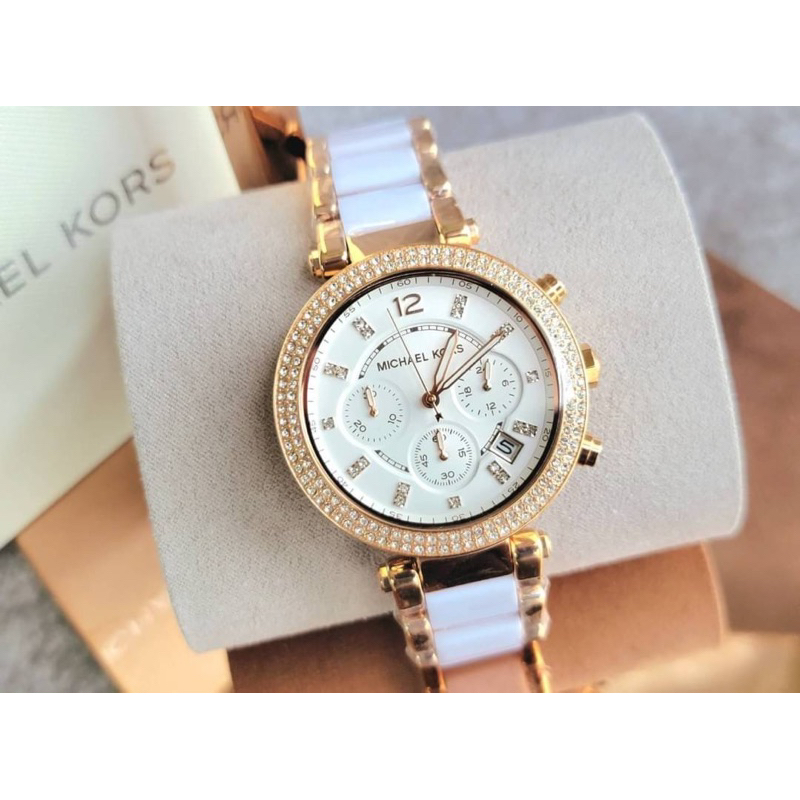 นาฬิกา Michael Kors Women's Parker Chronograph Two-Tone Stainless Steel ...