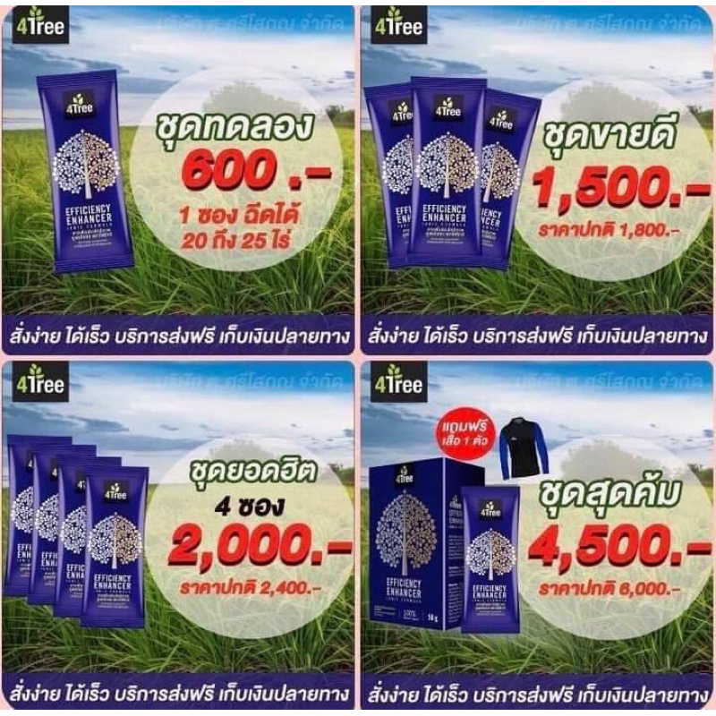 🔥4tree🔥3 ซองโฟร์ทรี สารเพิ่มประสิทธิภาพพืช สูตรอิออน ของแท้ 100% | Shopee Thailand
