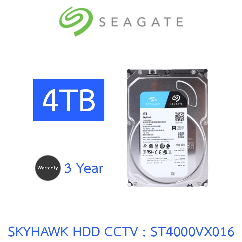 Seagate SkyHawk 4TB HDD CCTV Internal SATA-III 256MB 5900RPM รุ่น ...