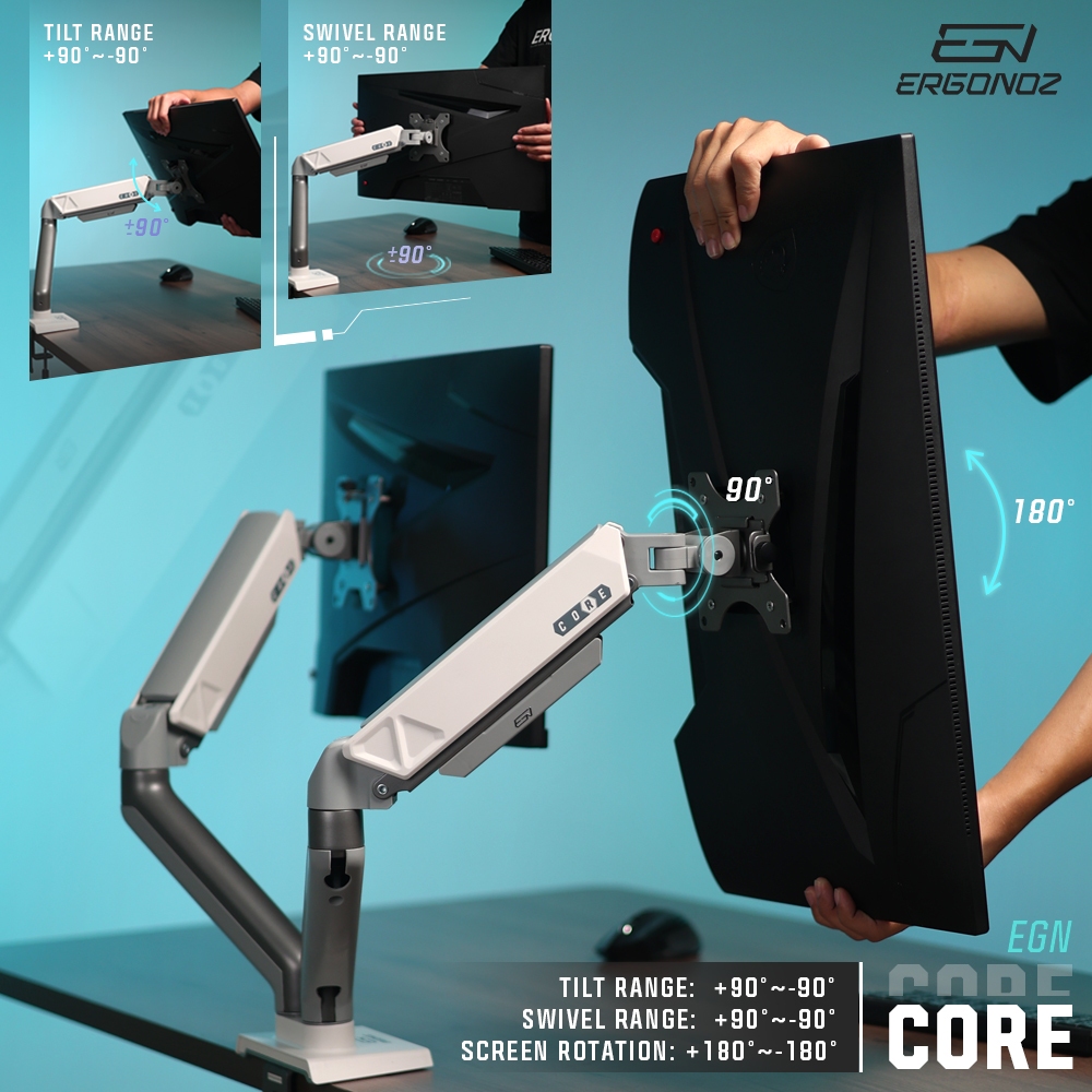 แขนจับจอ monitor arm Ergonoz Core Monitor Arm (Single / Twin) สี Space ...