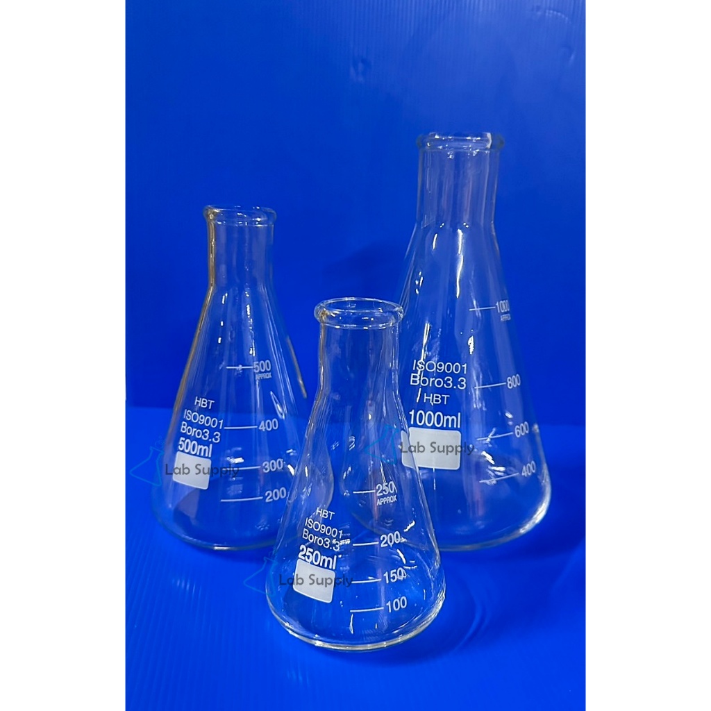 HBT_Erlenmeyer Flask 250ML 300ML 500 ML 1000ML แก้ว Boro 3.3 | Shopee Thailand