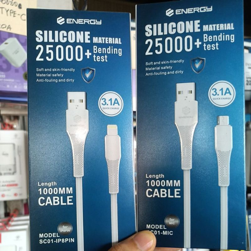 สายชาร์จ Energy แท้ สายชาร์จเร็ว USB 2.4A สายชาร์จเร็ว USB3.1A สายชาร์จและส่งผ่านข้อมูล Micro ...